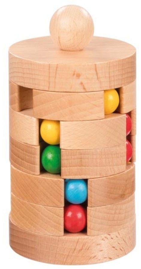Дървена кула с топчета Goki Логическа игра - store.bg